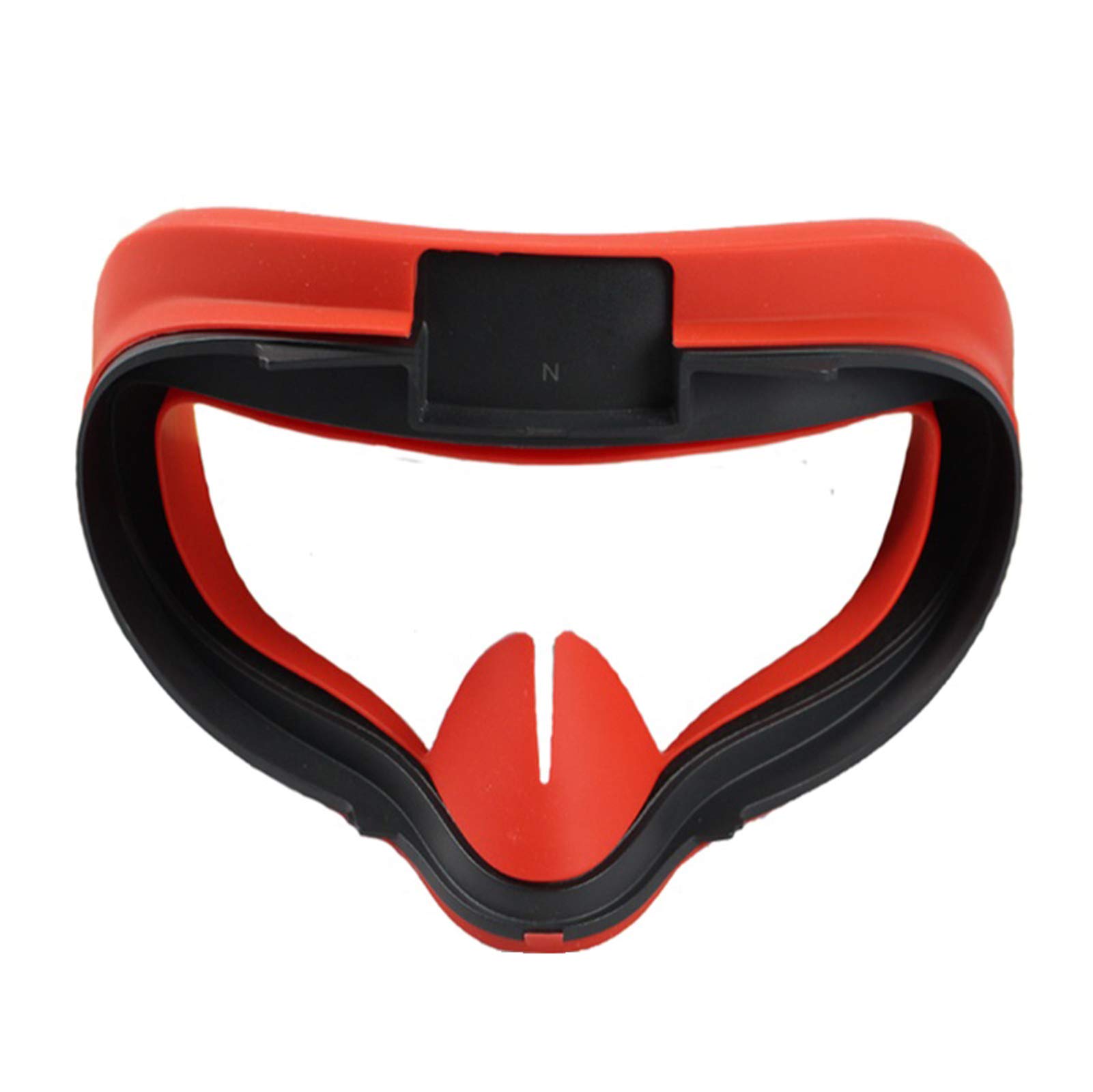 2 PCS VR Face Silicone Cover for Oculus Quest 2 VR Headset, Soft Anti-Sweat VR Eye Cover Face Padding, Washable Anti-Leakage Light Blocking Eye Cover (Black+Red)