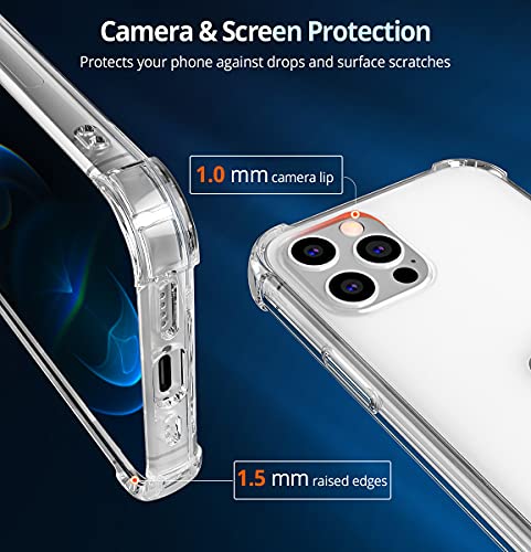 Orase Ultra Clear Cases Designed for iPhone 12 Case & iPhone 12 Pro Case [Non-Yellowing] Protective Slim Phone Case with Shockproof Air Bags, 2020 (Crystal Clear)