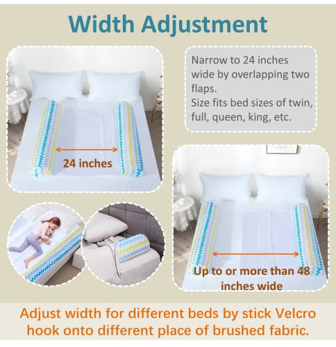 Bed Rail for Toddlers 2-Pack, CPSIA Certified - 50-Inch Long Inflatable Crib Bumpers for Home or Travel, Adjustable Toddler Bed Rails Guard Fits Twin, Full, Queen, King Size Bed Mattress