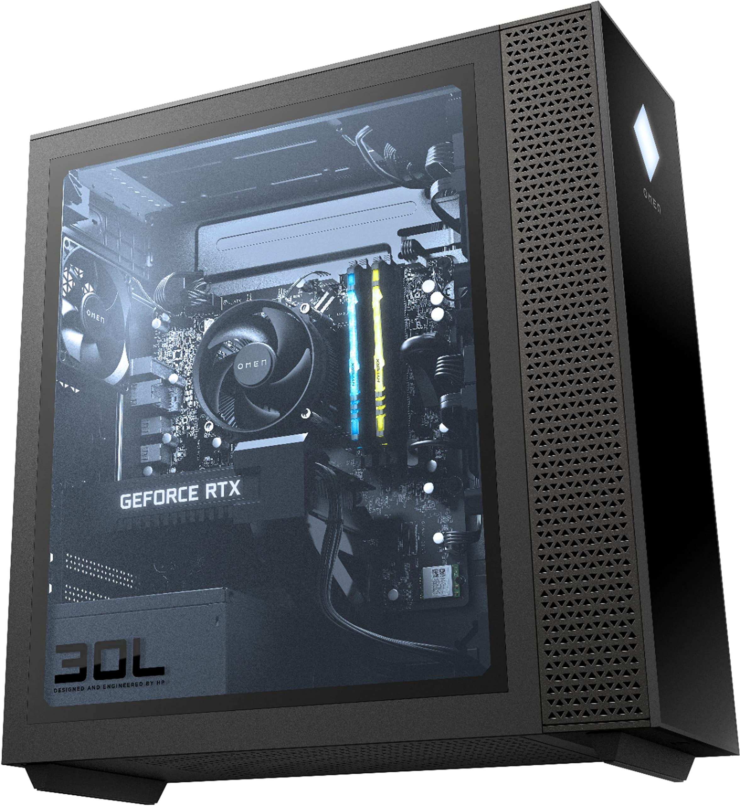 OMEN 30L Gaming Desktop Gamer Tower, AMD Ryzen 5-Series 3600 - GeForce GTX 1660 Super (8GB DDR4 RAM | 256GB PCIe SSD | 1TB HDD) WiFi Bluetooth Windows 10 Bundle JTD Mouse Pad