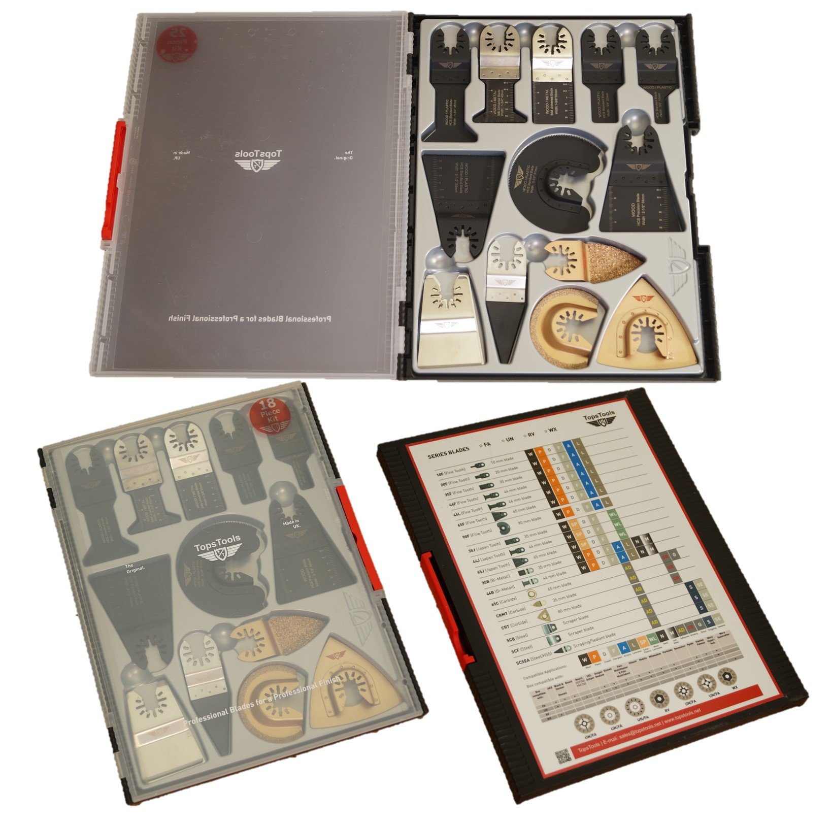 30 x TopsTools SW_FAK30 Fast Fit OMT Mix Blades Boxset for Dewalt Bosch Fein (Non-StarLock) Makita Milwaukee Craftsman Chicago Ryobi Rockwell (HyperLock) Porter Cable Multi Tool Accessories