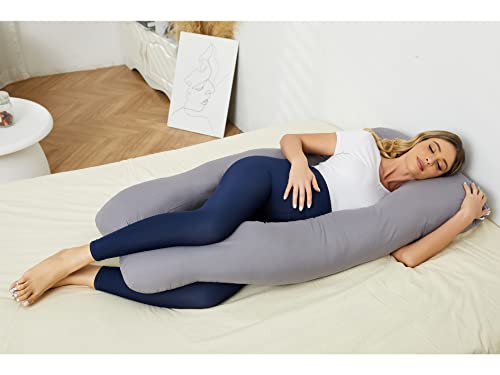 Bedbee Pregnancy Pillow for Sleeping, U Shaped Maternity Pillow with Microfiber Removable Cover, Support Back, Hips, Legs, Belly for Pregnant Women Sleeping