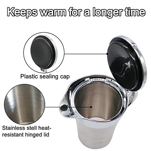 IAXSEE Gravy Boat 26oz Extra Large Double Insulated 304 Stainless Steel, Gravy Warmer, Double Wall Creamer Pitcher and Caramel Sauce for Coffee, Stainless Steel Pitcher