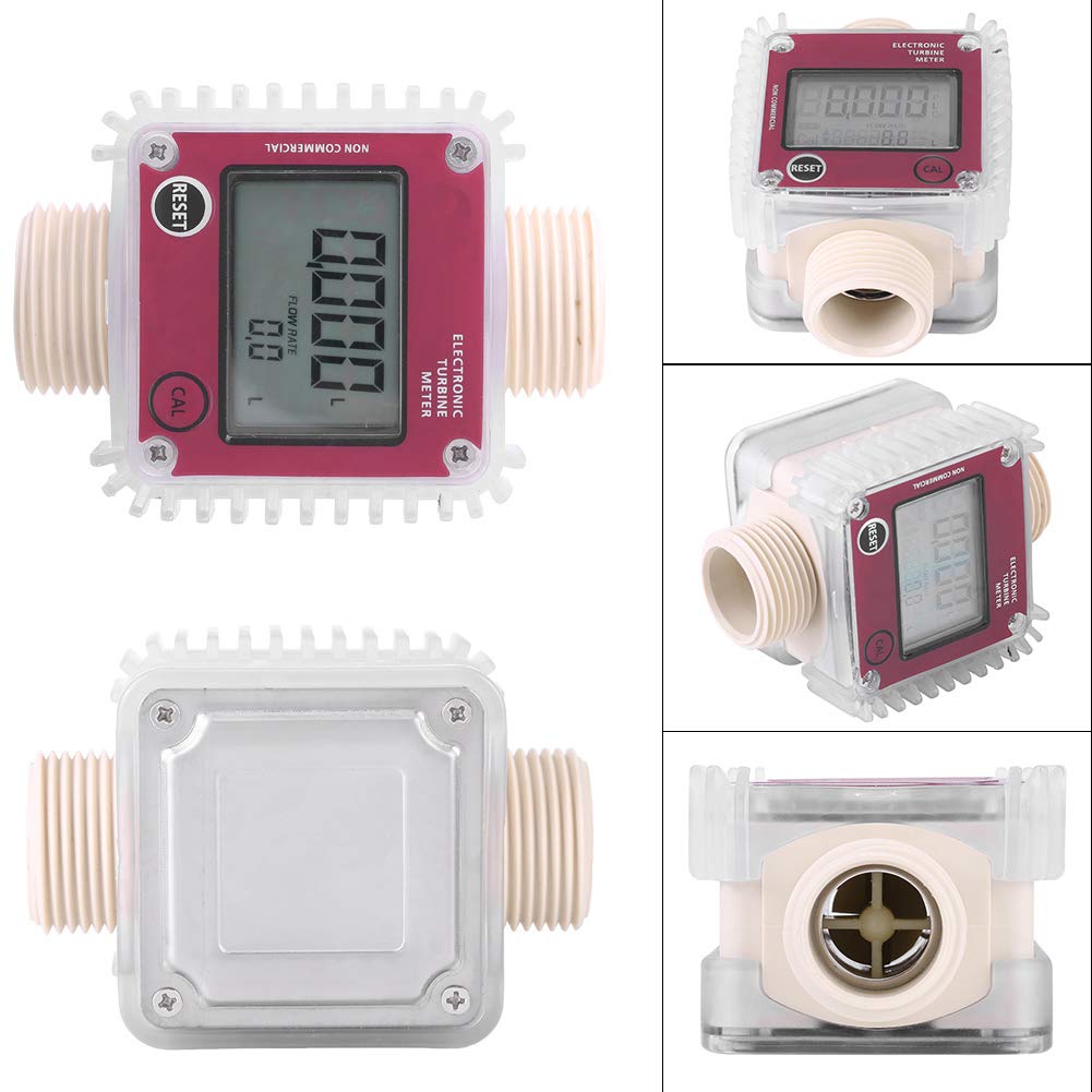 1pc K24 Turbine Fuel Meter Gauge for Chemicals Liquid Water, LCD Display