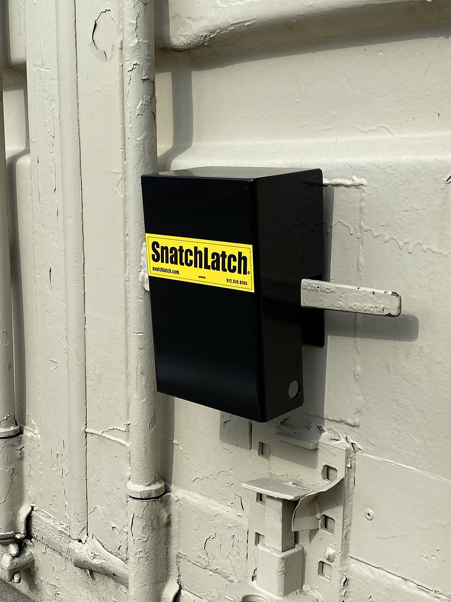 SnatchLatch Heavy Duty Door Lock Protection Device - Anti Theft - for Use with Cam Bar Style Shipping Container Locks and Conex Latches
