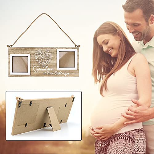 Baby’s First Sonogram Frame,Sonogram Ultrasound Frame for Two Scan Photo Keepsake Frame Gift for Pregnant Mom to be (Love At First Sign) (Love At First Sign)