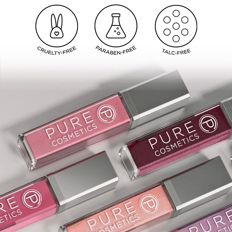 Pure Cosmetics Pure Illumination Lip Gloss - LED-lit Applicator w/Side Mirror - Non-Sticky, Moisturizing & Hydrating Lip Glosses - Soothes & Protects Dry Chapped Lips (Classy)