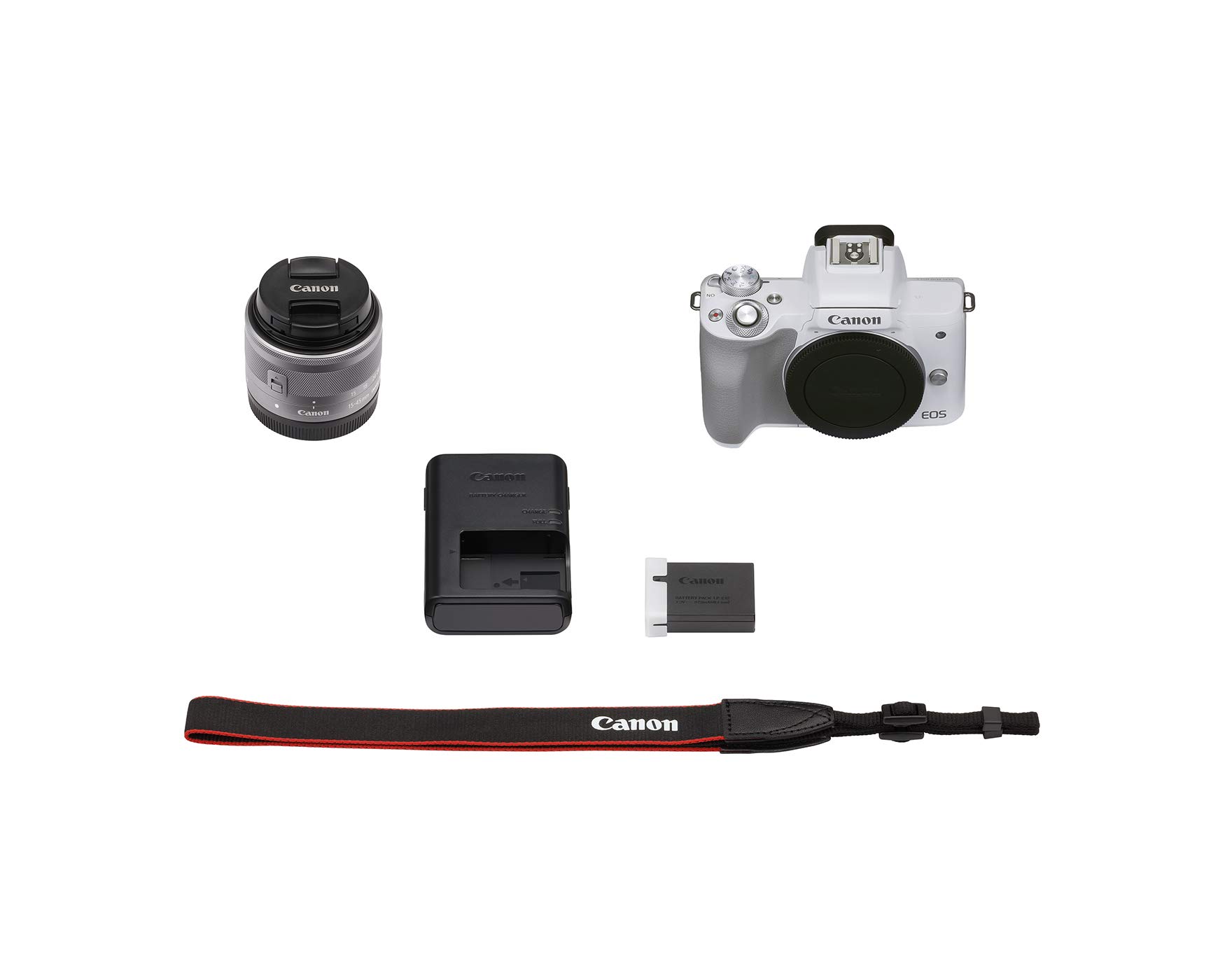 Canon EOS M50 Mark II + EF-M 15-45mm is STM Kit White (Renewed)