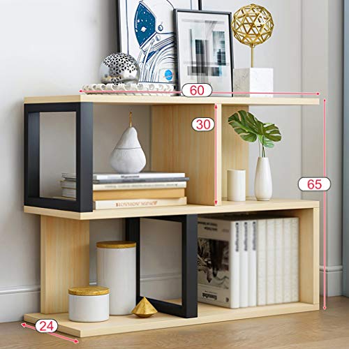 Metal Bookshelf Bookcase Magazine Rack Shelf Partition Stratification Storage Rack Display Stand Office Home Living Room Bedroom MUMUJIN (Size : 60X24X65CM)