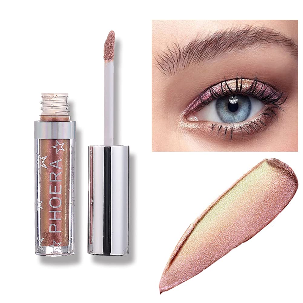 Glitter Eyeshadow,Makeup For Eyes Liquid Shimmer Sparkle Glow Light Colors Pencil Stick Shiny Long Lasting Waterproof Shining Eye Shadow Sets Metallic Pigments Metals Gloss Sparkling Pen Kit (A112)