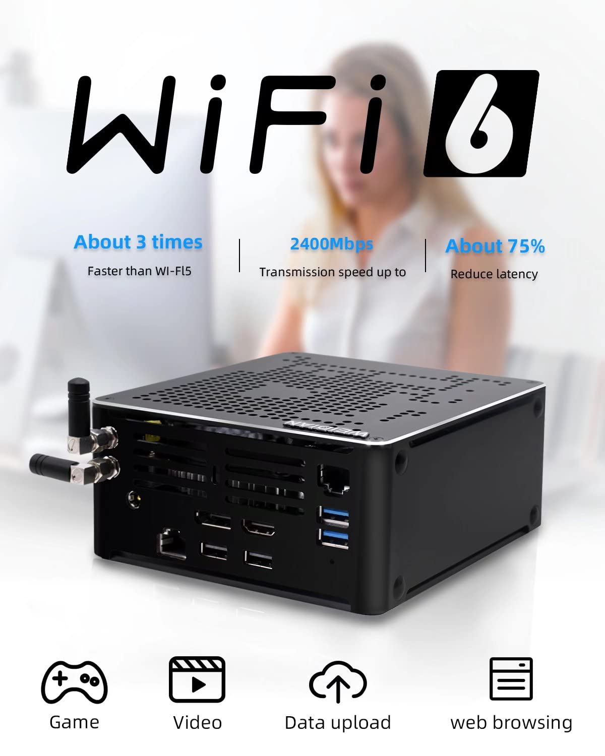 Mini PC with Win11 OS, 6Core Core i9-8950HK Mini Computer, 32G DDR4 RAM+512GB NVME SSD+1TB HDD, WiFi6, BT5.2, Gigabit Ethernet, HDMI&DP Ports Support Dual Display, Mounting Bracket, Auto Power On