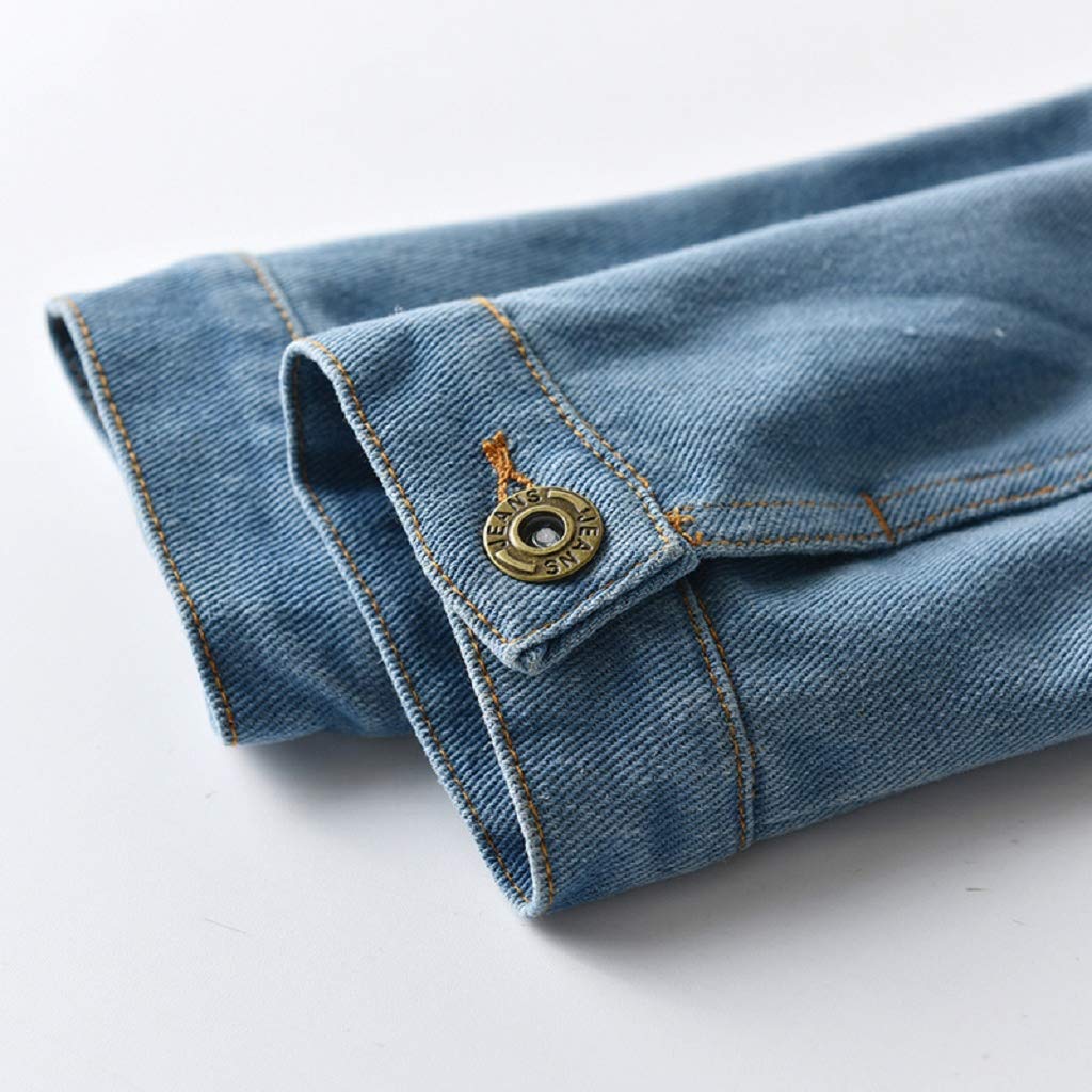 CM C&M WODRO Baby Boys Girls Denim Jacket Kids Toddler Button Down Jeans Jacket Top Coat Outerwear (Blue, 12-18 Months)