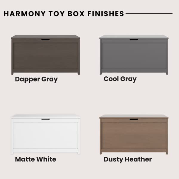 Child Craft Harmony 33” Wood Toy Box, Large Storage Chest, Plenty of Storage, 2 Safety Hinges, Standard Ventilation Hole on Back, 6 Cubic Feet of Storage (Dusty Heather)