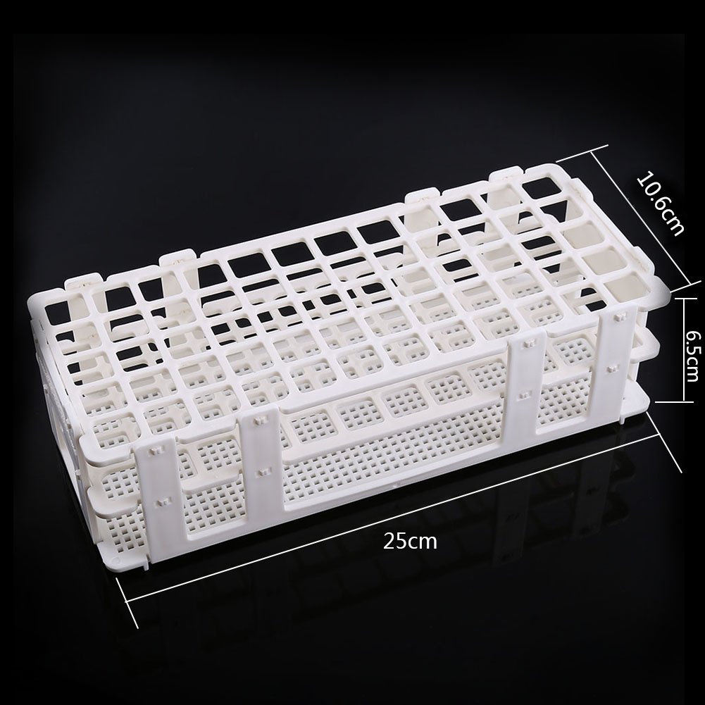 1pc Plastic Test Tube Rack 60 Holes Holder Storage Stand 3 Layers 16mm Hole Detachable for Lab 25 x 10.6 x 6.5cm