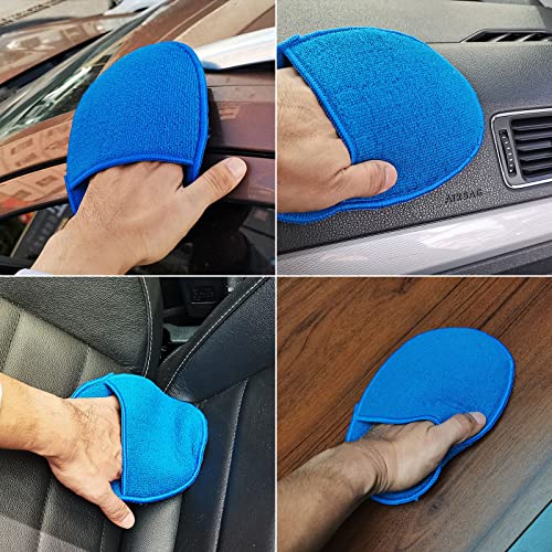 22pcs 6 to 7 Inch Polishing Pad Bonnets Set, Car Polisher Buffing Bonnets Microfiber Waxing Bonnet Car Buffing Wax Cover Kit for Waxing, Cleaning and Polishing