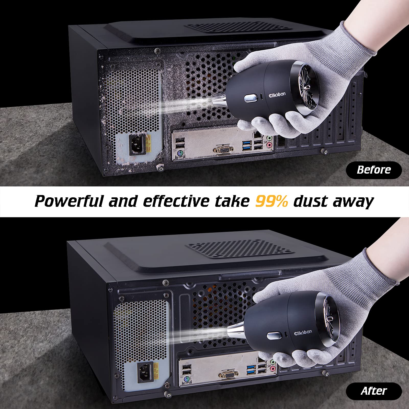 Cordless Air Duster 2.0 - Compressed Air No Heat Air Replaces Canned Air 80000RPM 55MPH - Electric Duster for Cleaning Gaps, Computer, Keyboard, Replaces Compressed Air Can