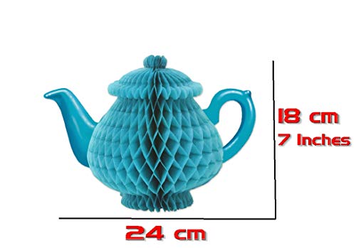 Beistle Tissue Teapot Centerpiece, 7", Blue