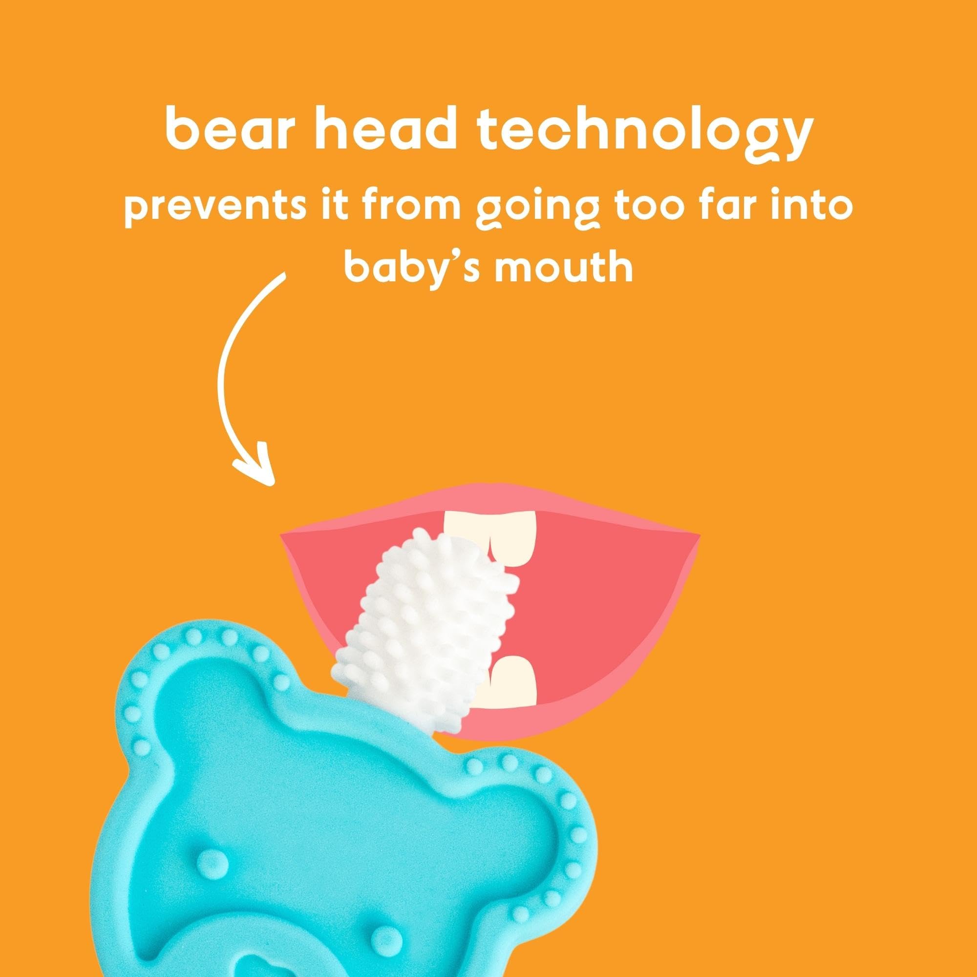 oogiebear Infant-to-Toddler Training Teether Toothbrush - 0-2 Years - 360° Soft Silicone, Promotes Safe Brushing, Baby & Kids Health - Teddy Bear Design Oral Care - 1 Unit