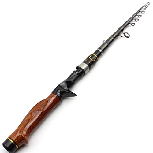 2.7m Lure Rod Casting Telescopic Fishing Rod Wooden Handle Portable High Carbon Carbon Trout Rod Pole Lure 5-20g ( Color : D , Size : 2.7 m )