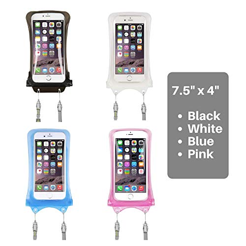 AquaVault 100% Waterproof Floating Smart Phone Case & Money Pouch - Fits All Phones - Made from Premium Heavy Duty PVC for Added Drop Protection - Includes Adjustable Neck Strap Black