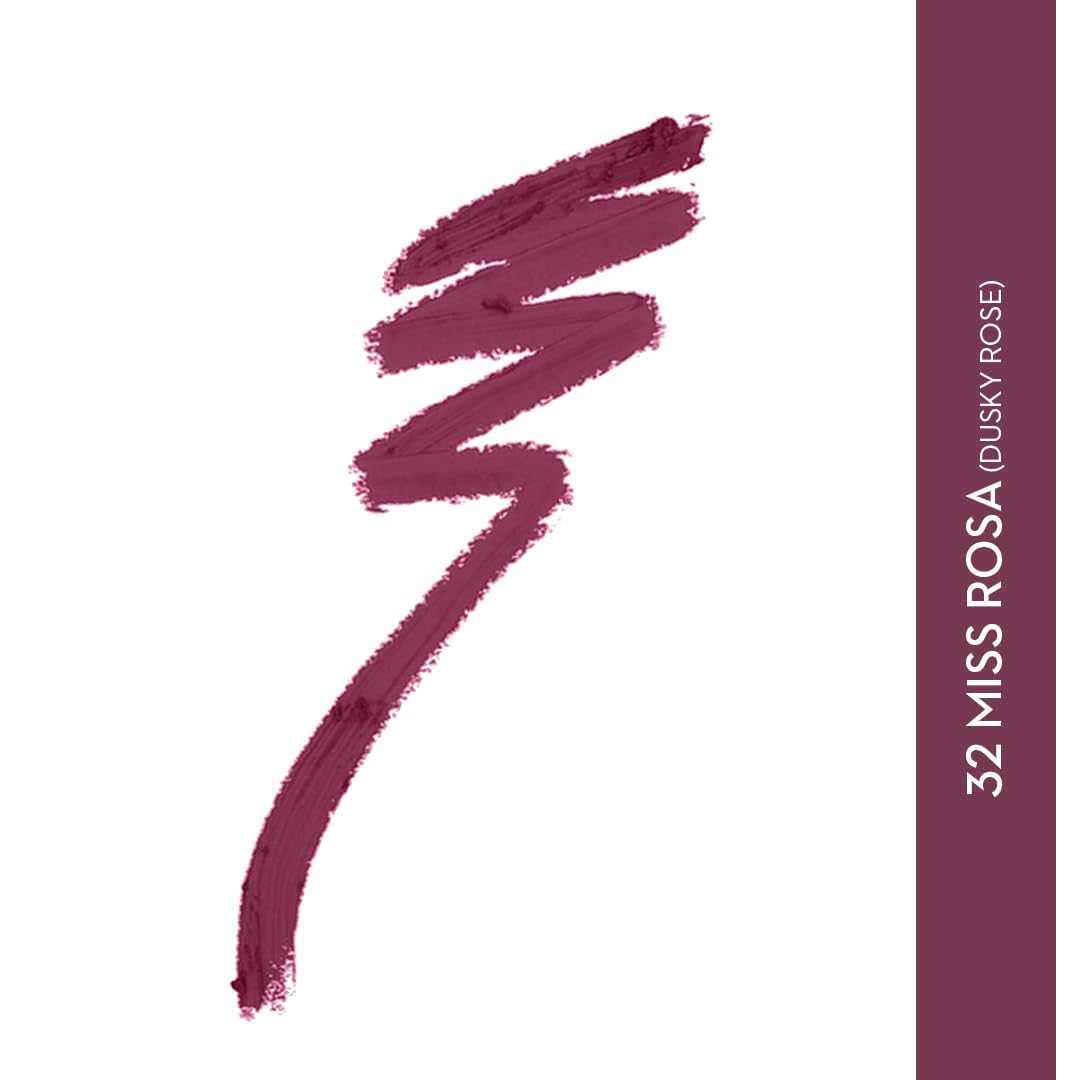 SUGAR Cosmetics Matte As Hell Crayon Lipstick32 Miss Rosa (Dusky Rose) with SharpenerHighly pigmented, Creamy Texture, Long lasting Matte Finish