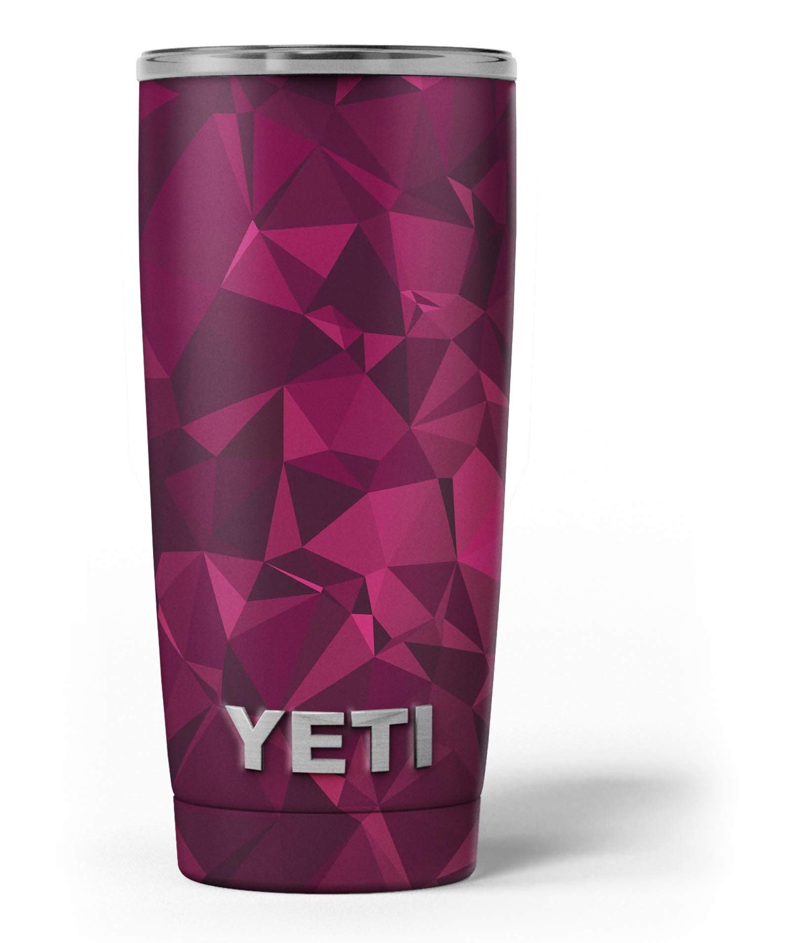 Design Skinz Pink and Red Geometric Triangles - Skin Decal Vinyl Wrap Kit compatible with the Yeti Rambler Cooler Tumbler Cups