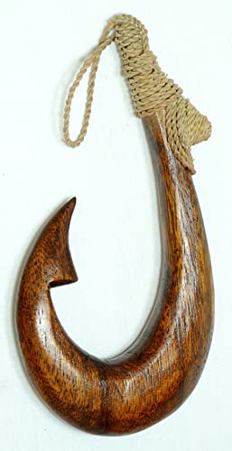 6" Hand Carved Wood Hawaiian Makau Fish Hook