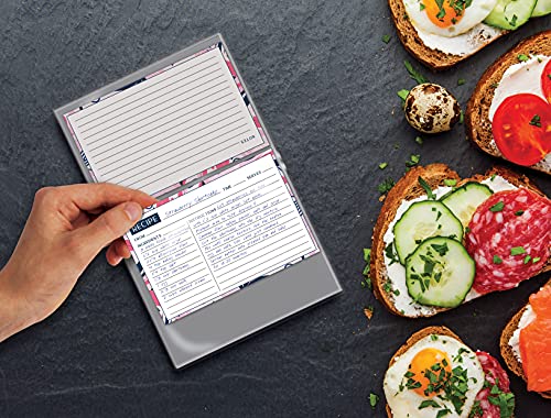24 Pocket Mini Recipe Card Books with 100 4 x 6 Recipe Cards, 4 Pack with 4 Assorted Designs (25 Cards per Design), by Better Kitchen Products, 4 Recipe Book Sleeves + 100 Recipe Cards