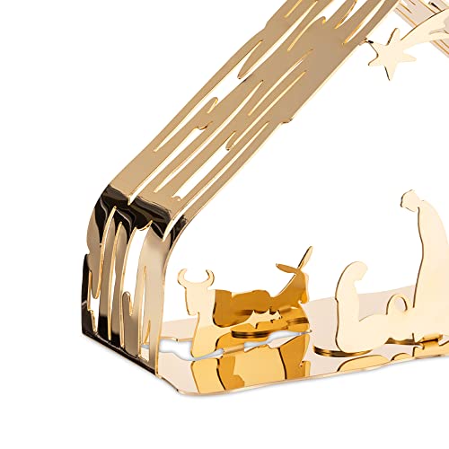 Alessi BM09 GD Bark Crib Christmas Crib in 18/10 Stainless Steel, Gold Plated.