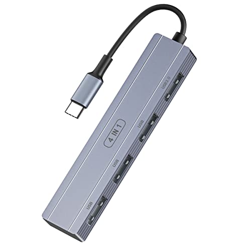 TargetGo USB C Hub with 4 Ports, Aluminum Type USB C to USB 3.0 Adapter for iPhone 15, Laptop, MacBook Pro/Air, iPad Pro, Chromebook, Pixelbook, XPS, Galaxy S10+/S10/S9/S8...