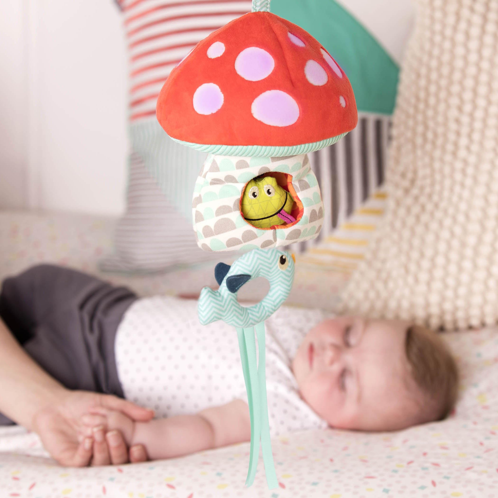B. toys- B. baby- Magical Mellow-Zzzs- Musical Nursery Crib Mobile- Pullstring Baby Toy with Soft Light- Soothing Travel Mobile-