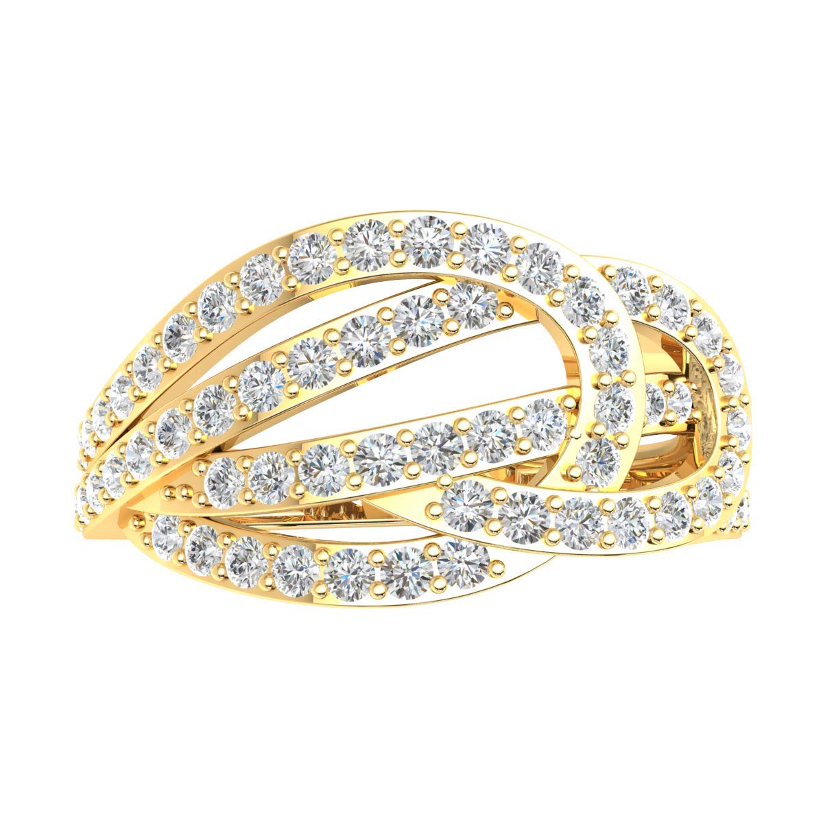 10k Yellow Gold Accent Wedding Band For Women 0.9 Cttw Round Brilliant Cut Diamond K-L I1-I2 Size 9.5