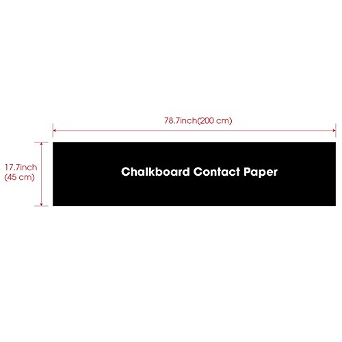 Chalkboard Contact Paper,LeeLoon Chalk Paper Wall Decals Stickers Self-Adhesive Eraseble Cuttable Removable Blackboard Wallpaper for School Office,Home,Kid,Art,Restaurant Menu,Decoration 17.7" X 78.7"