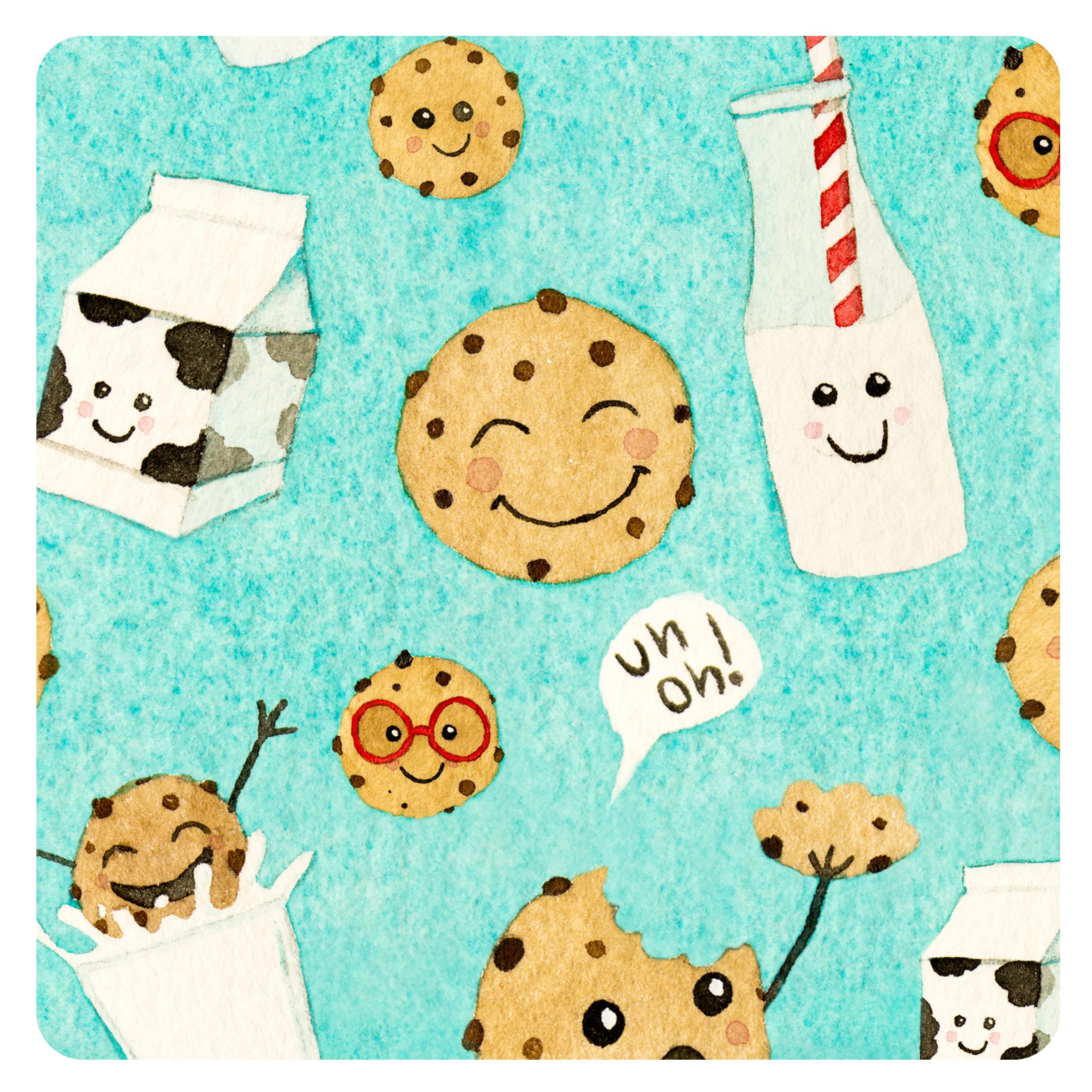 BapronBaby Cookies & Milk Wet Dry Bag - Waterproof Two Zipper Pockets - Reusable for Mealtime, Diapers, Stroller, Snacks, Swimsuits - Machine Washable - 11" x 9"