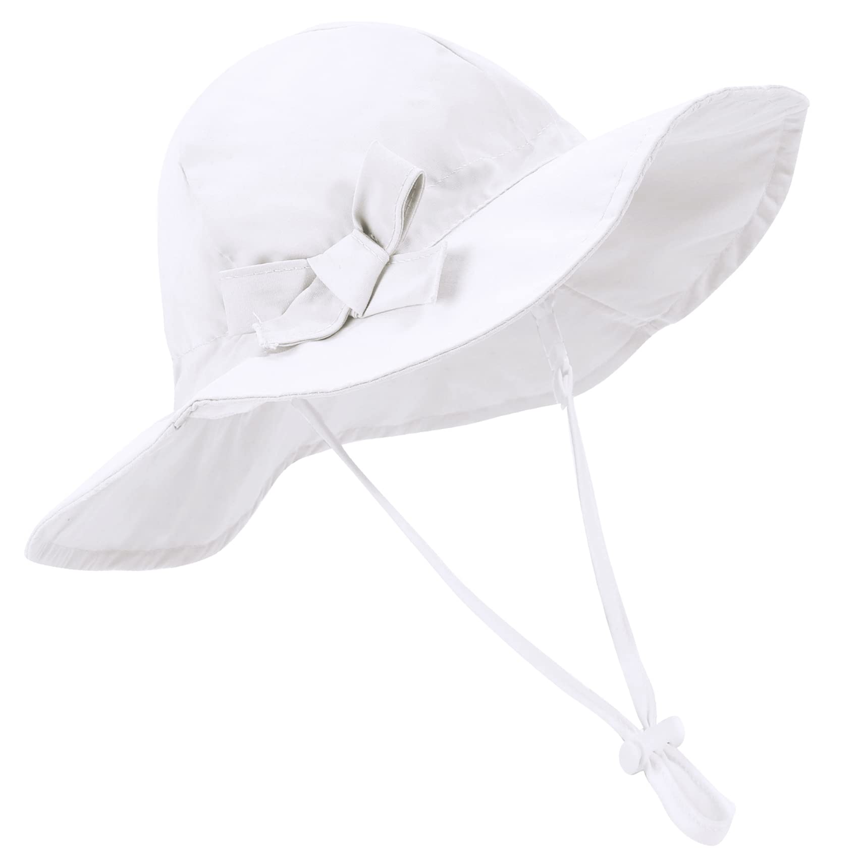 Durio Toddler Sun Hat Wide Brim UPF 50+ Sun Hats for Toddler Girls Summer Beach Toddler Hats for Girls D White 12-24 Months