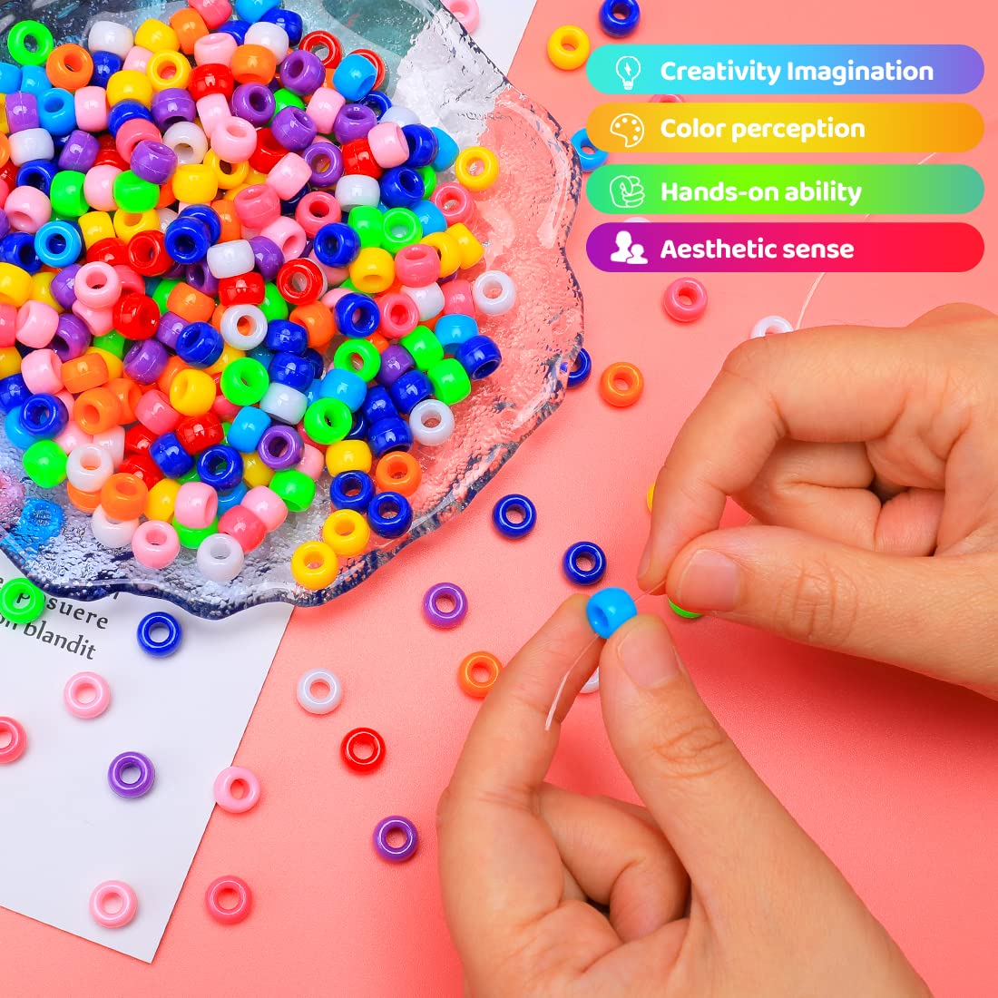 200 multi-color pipe cleaners+1000 multi-color pony beads bundle, pony beads, pipe cleaners, arts and crafts, jewelry making.