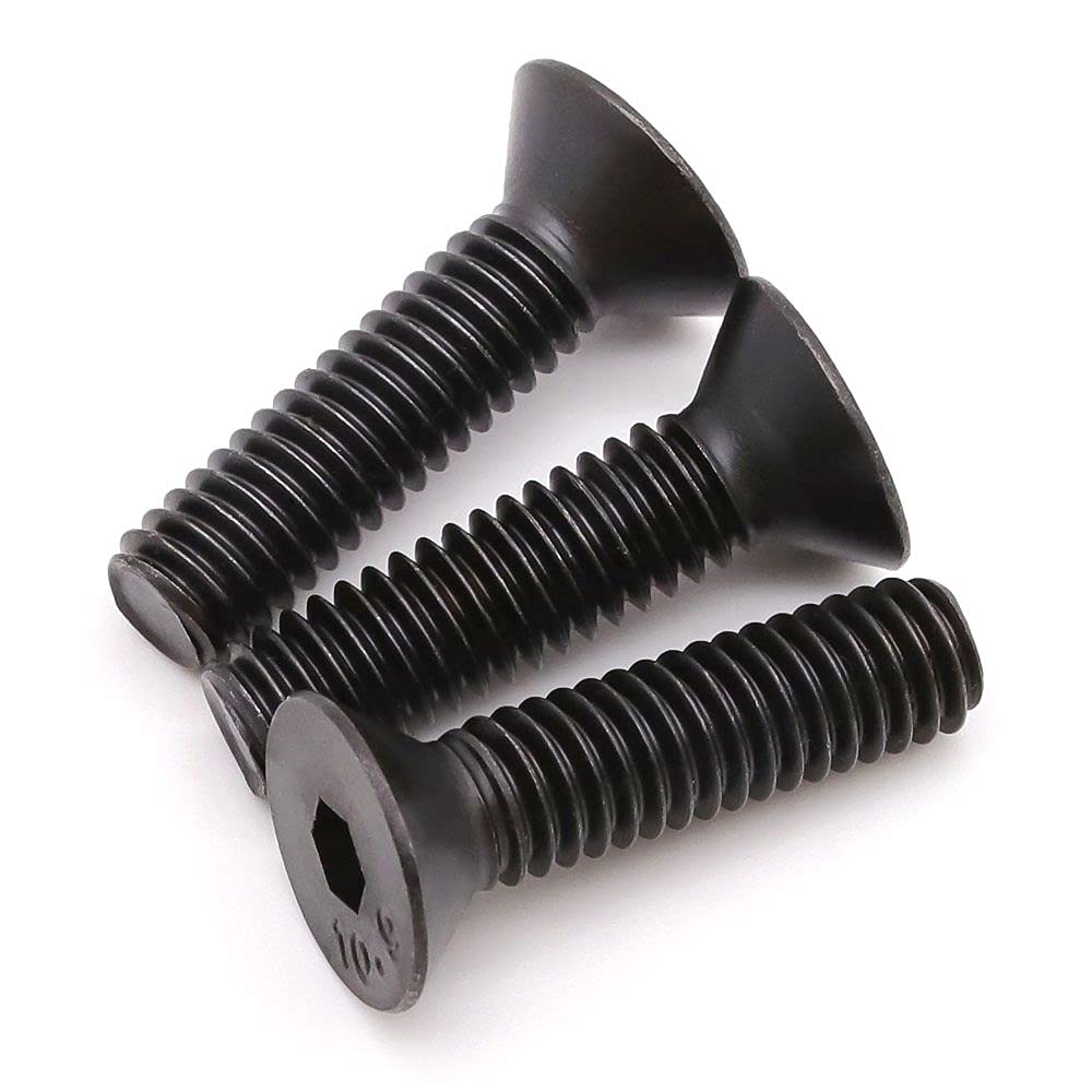 RoyceMart M6 x 20mm (30 Pack) Flat Head Socket Head Cap Screws, Grade 10.9 Black Oxide Finish, Machine Screws Full Thread Coverage