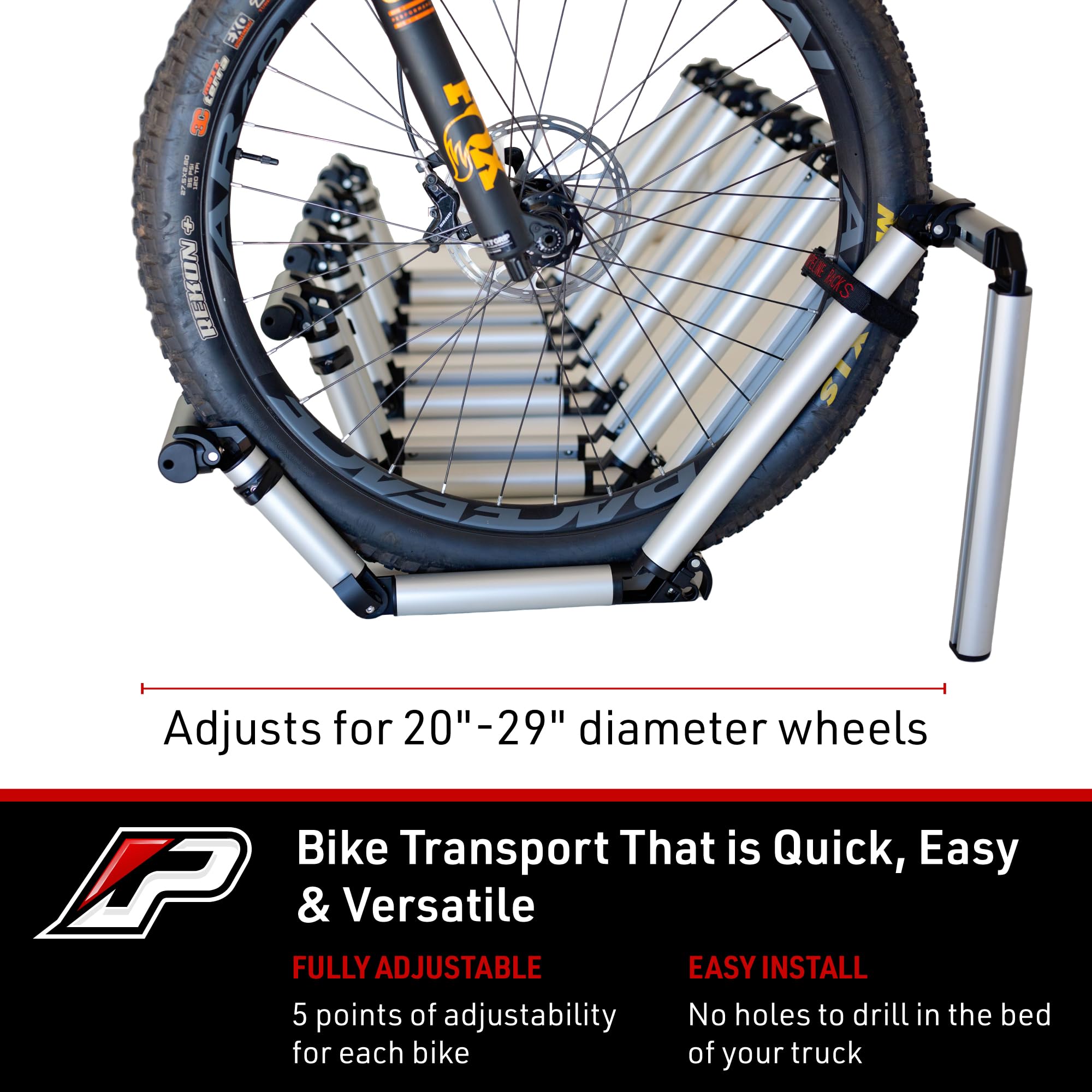 2 Bike Rack for Truck Bed -Ideal Fit for Sub-Compact Truck Models - 2 Standard Tire Bike Rack - Effortless Wheel Mount, Skip Front Tire Removal, Drill-Free Installation Ideas