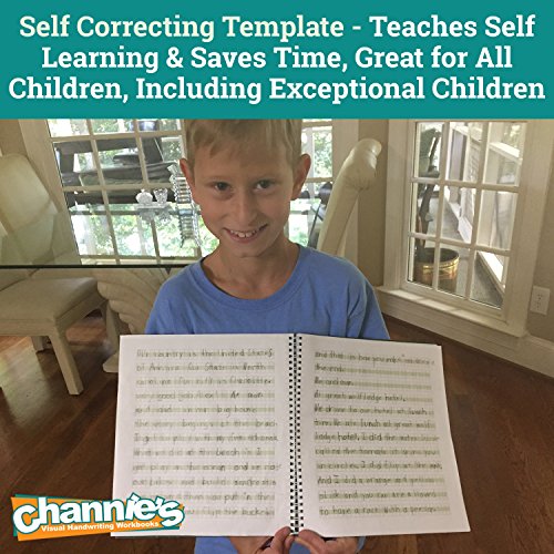 Channie’s Handwriting Improvement Spiral Notebook, Stylish Visual Writing & Printing Aid for Elementary School Students and Special Needs Kids & Teens, 120 Pages, Thick Paper, Size 10.5" x 9.5"