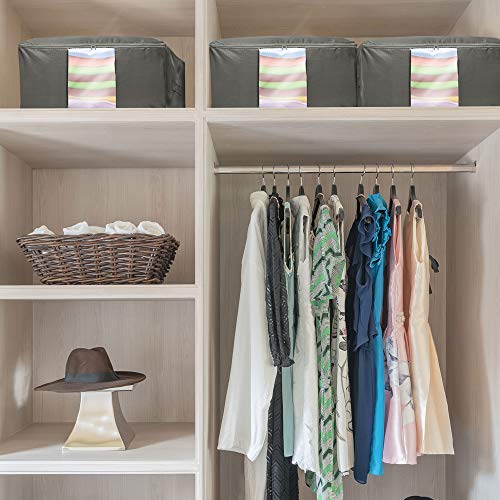 EZCASA Premium Large Capacity Storage Bag β Foldable Closet&Clothes&Blanket Organizer β Reinforced Handles with Durable Handles β For Comforter & Bedding (LARGE 55L)