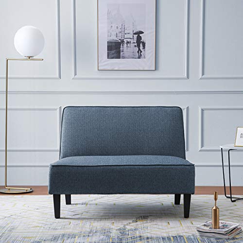 Aklaus Small Loveseat for Small Space,Armless Loveseat,Dining Bench with Back,Upholstered Dining Bench Banquettes Loveseat for Living Room, Prints