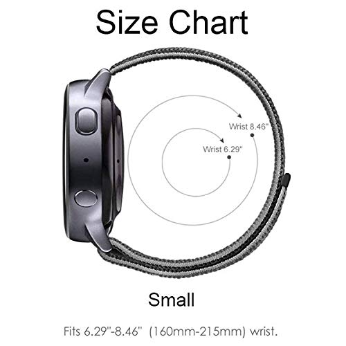 Morsey 20mm Quick Release Watch Band Compatible with Samsung Galaxy Watch Active 2 40mm 44mm/ 42mm/Pebble/Gizmo/Ticwatch Smart Watch, Nylon Breathable Replacement Sport (Black)