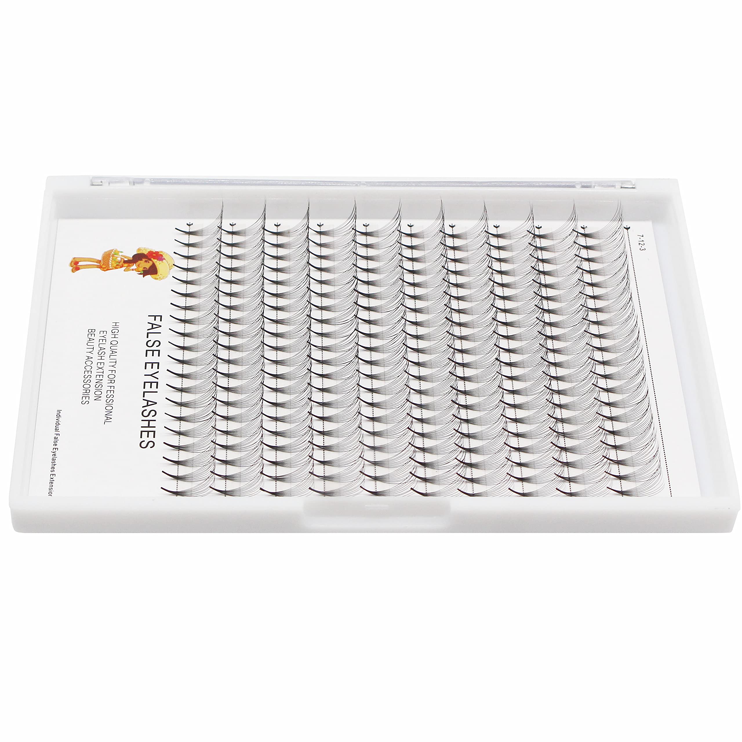 Bodermincer D Curl 10-18mm To Choose Lashes Premade Fans 10D Long Stem Russian Volume Professional Eyelash Extensions Faux Mink (12MM)