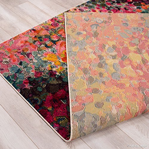 Allstar Multi Color High-Density Soft Geometric Abstract Splatter Designed Area Rug (5' 0" x 7' 0")