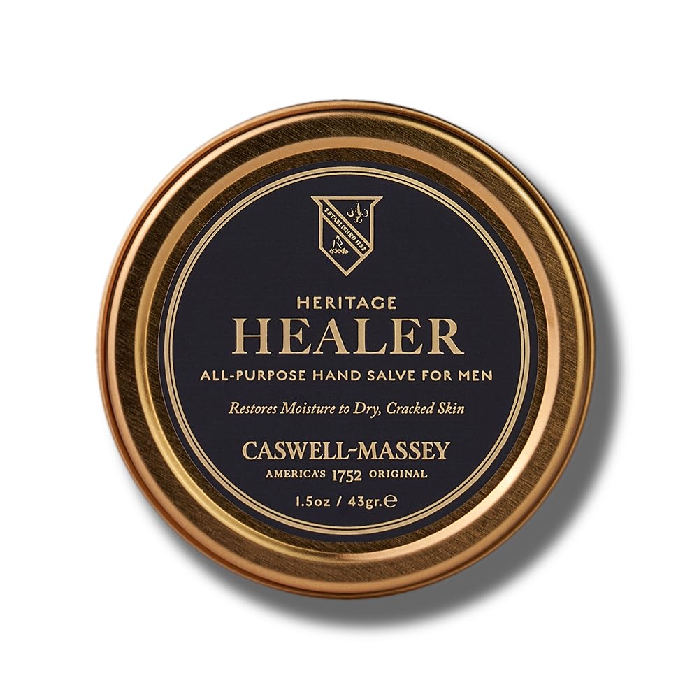 Caswell-Massey Healer All-Purpose Salve, Soothing Hand Cream with Beeswax & Orange, Cedarwood & Rosewood Oils, For Hands, Cuticles & Lips, 1.5 Oz