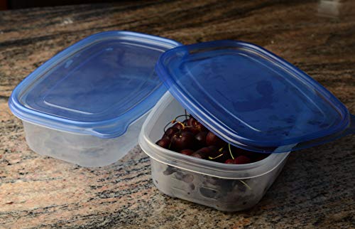 EcoQuality [3 PACK] 64oz Rectangular Oblong Plastic Reusable Storage Containers with Snap On Lids - Airtight Stackable Reusable Plastic Food Storage, Leak-Proof, Meal Prep, Lunch, Togo, BPA-Free