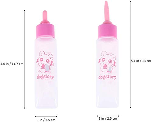 ISMARTEN Pet Milk Feeding Bottle Nurser Bottle Nursing Feeding Bottle Water Milk Feeder for Puppy Squirrel Kittens Hamster 4pcs