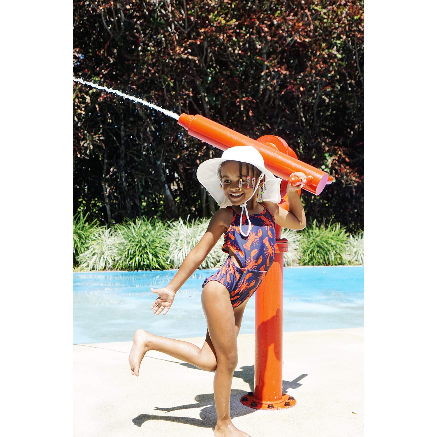 Baby and Toddler Sun Hat - UPF 50+ Kids Boy & Girl Summer Swim Pool & Beach Hat White