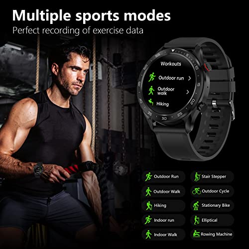 Bebinca GT2 Pro Smart Watch for Men (Make/Receive Call), SpO2/Real-time Heart Rate/Sleep Monitor/Voice Assistant Fitness Tracker, Built-in MP3 for iPhone Samsung Android Phones, Silicone Bands