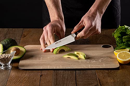 ARCOS Chef Knife 6 Inch Stainless Steel. Professional Kitchen Knife for Cooking. Ergonomic Polyoxymethylene Handle and 150 mm Blade. Series Manhattan. Color Black